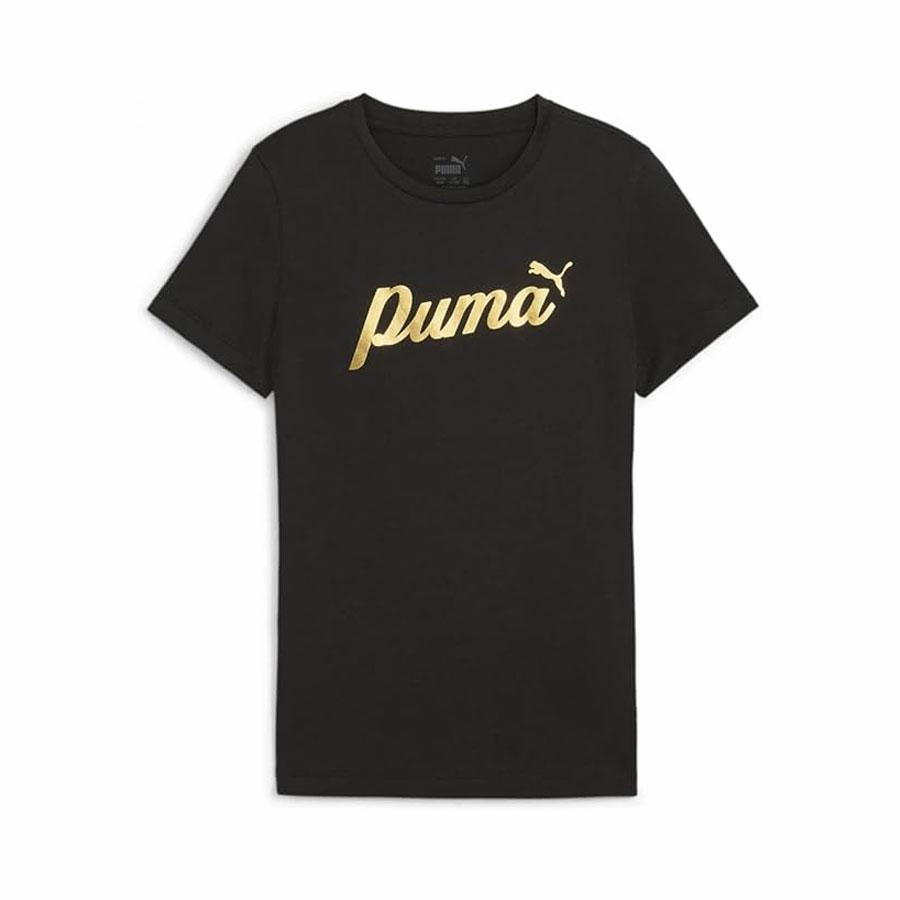 Puma Ess+ Script Metallic Tee Black Womens – ProTeam Sports